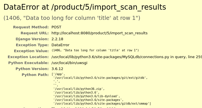 SARIF parser: limit title column · Issue #4084 · DefectDojo/django-DefectDojo · GitHub