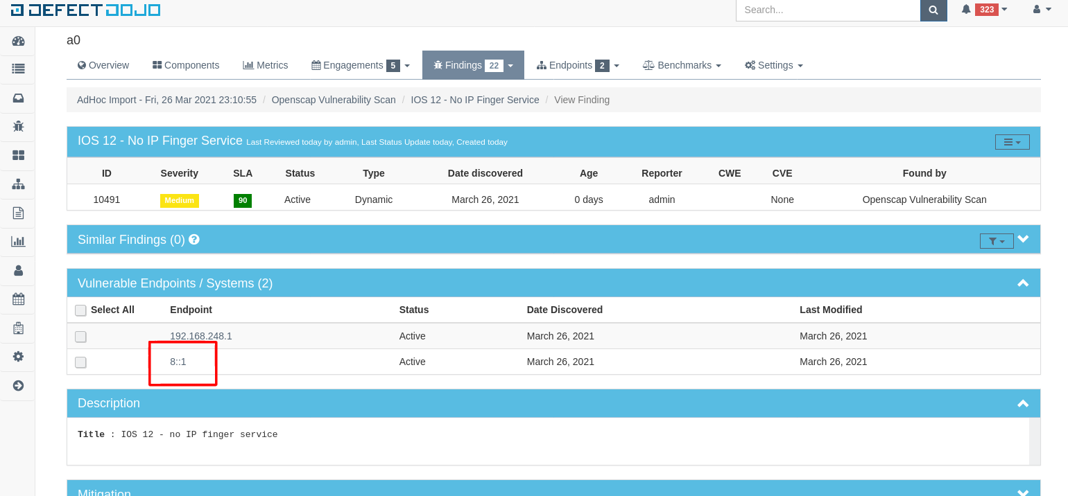 IPv6 not well supported in Finding view · Issue #4138 · DefectDojo/django-DefectDojo · GitHub