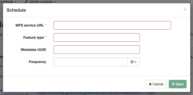 WFS Indexing Dashboard usability issues · Issue #6670 · geonetwork/core-geonetwork · GitHub