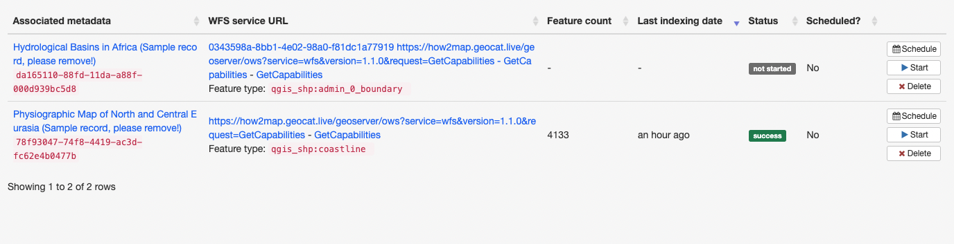 WFS Indexing Dashboard usability issues · Issue #6670 · geonetwork/core-geonetwork · GitHub