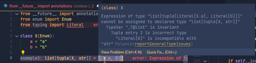 Incorrect Error On Invariants Typed With Tuple Containing Literal As 