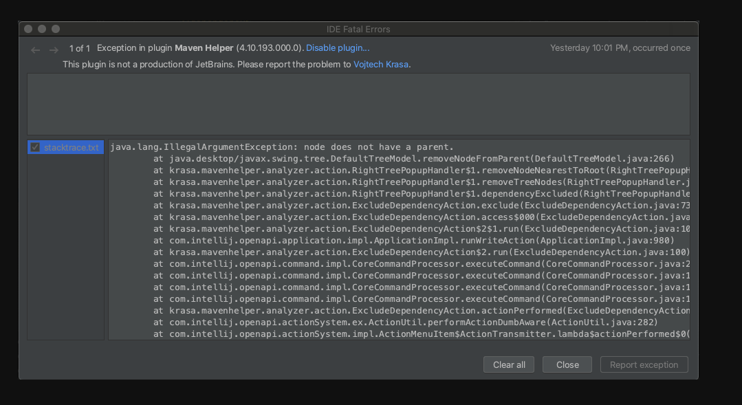 java.lang.IllegalArgumentException: node does not have a parent. · Issue #58 · krasa/MavenHelper ...