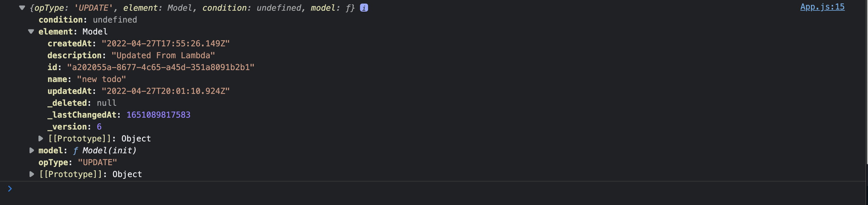 Datastore Not Updating After Update Dynamodb From Lambda Function
