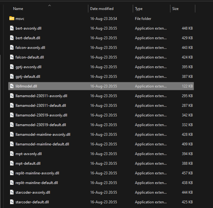 FileNotFoundError: Could not find module: libllmodel.dll · Issue #936 · nomic-ai/gpt4all · GitHub
