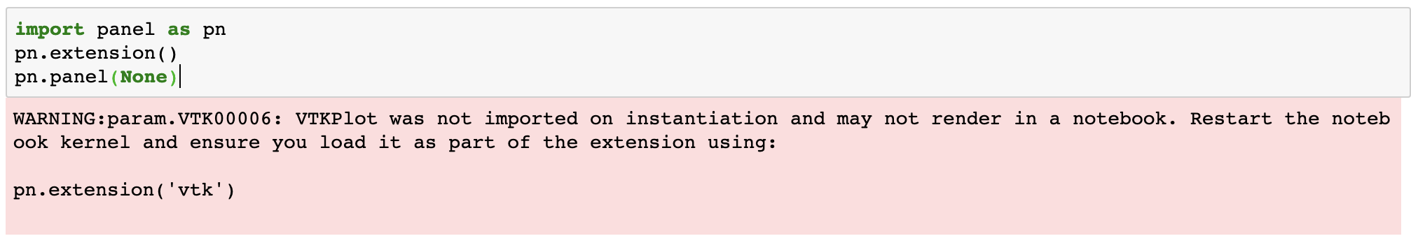 Bogus error message about VTK · Issue #429 · holoviz/panel · GitHub