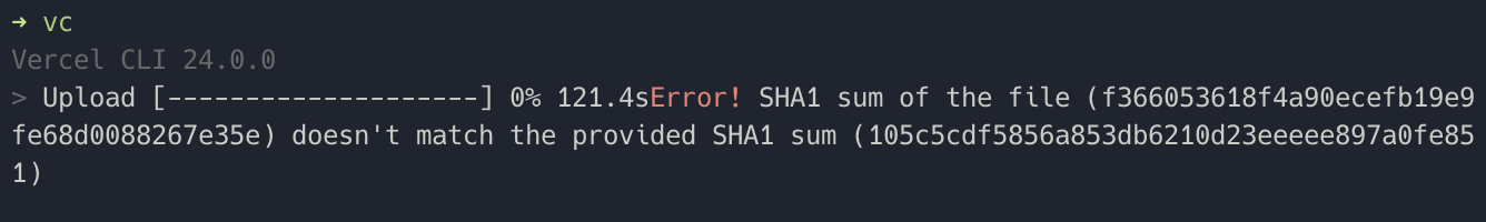 [CLI] Upload bar doesn't clear on error · Issue #7466 · vercel/vercel · GitHub