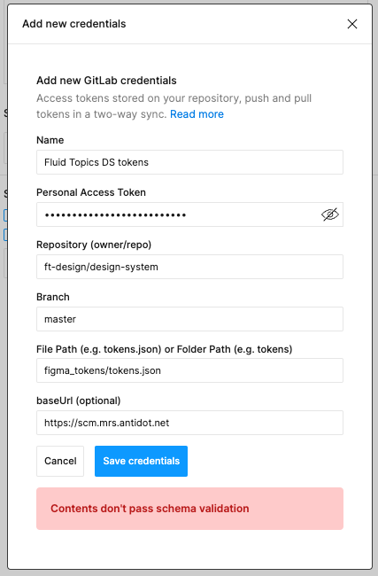 Gitlab : Contents don't pass schema validation · Issue #1617 · tokens-studio/figma-plugin · GitHub