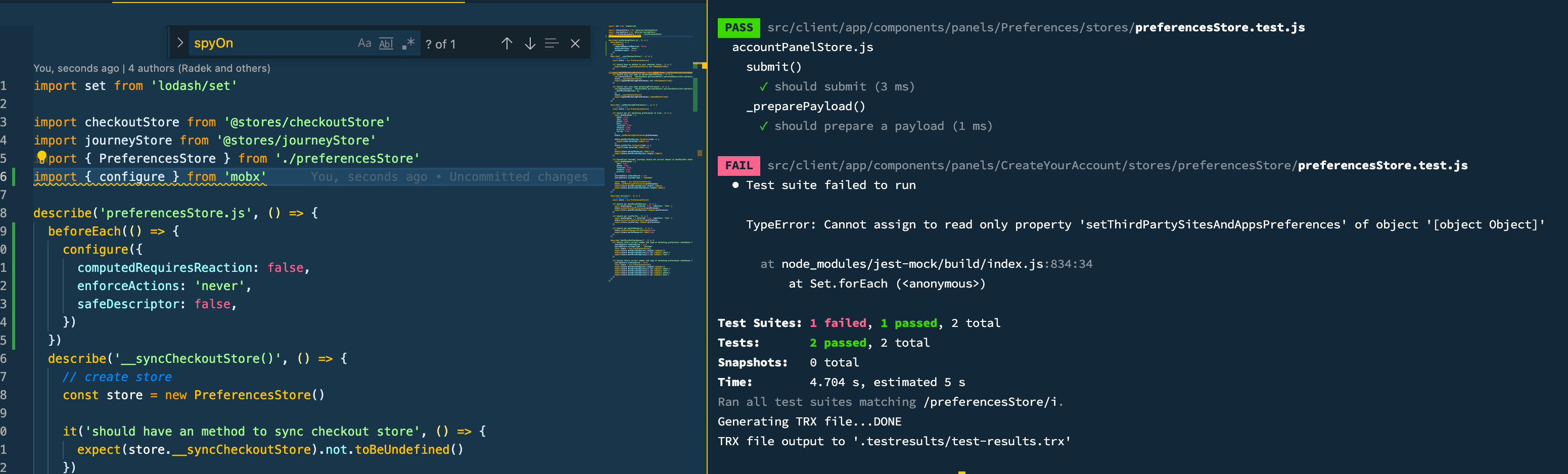 Using Jestspyon With Mobx Store Properties Results In Error With Mobx 4529