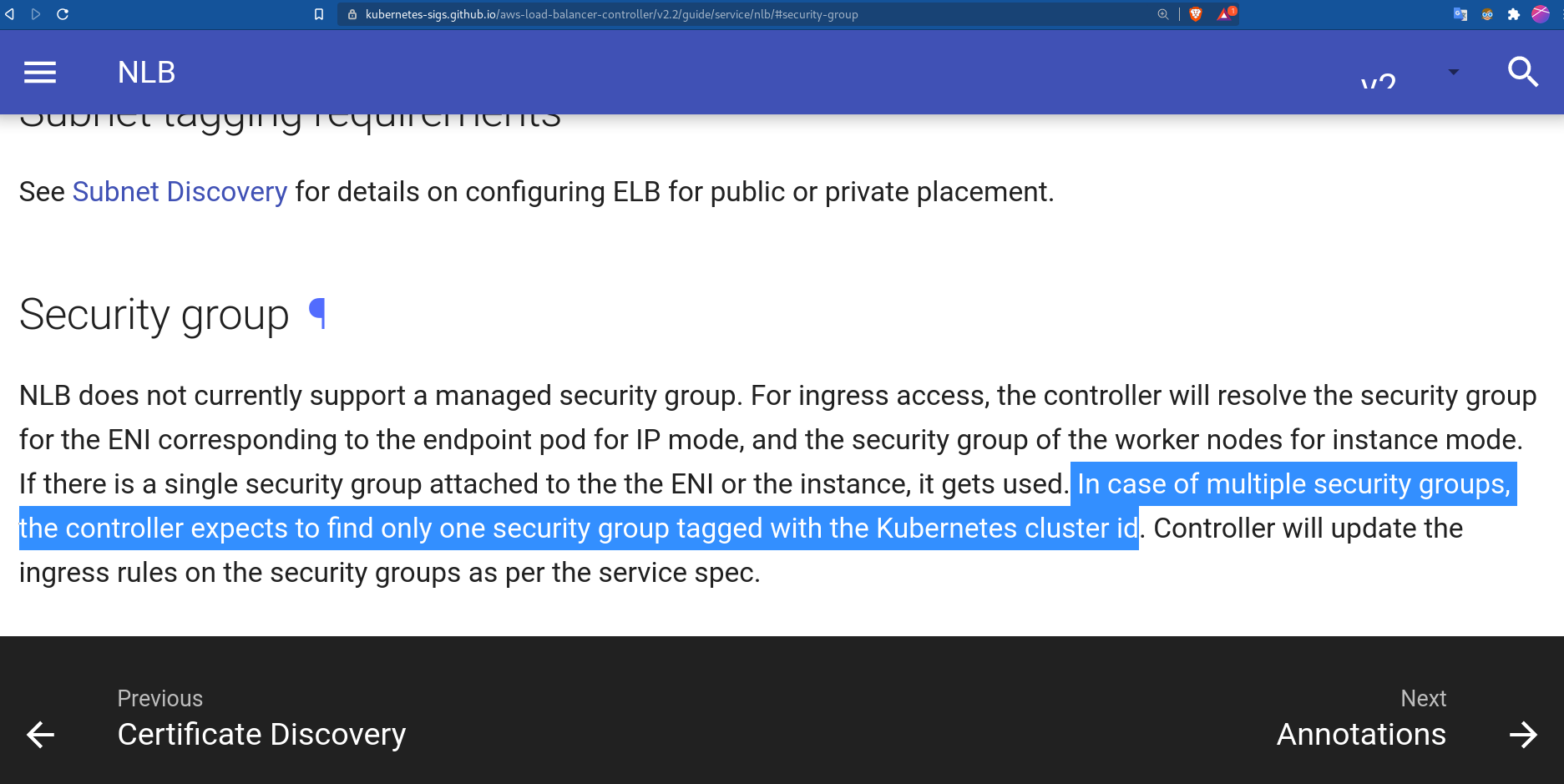 NLB-IP for the pods that are assigned custom security groups · Issue ...