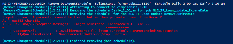 Remove-DbaAgentSchedule · Issue #1601 · dataplat/dbatools · GitHub