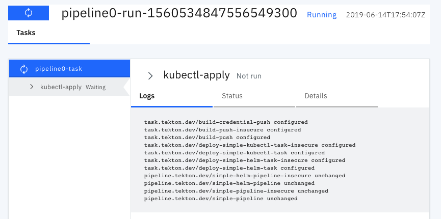 Bug: PipelineRuns show running indefinitely · Issue #257 · tektoncd/dashboard · GitHub