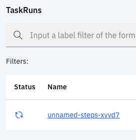 TaskRun running wheel does not appear immediately · Issue #909 · tektoncd/dashboard · GitHub