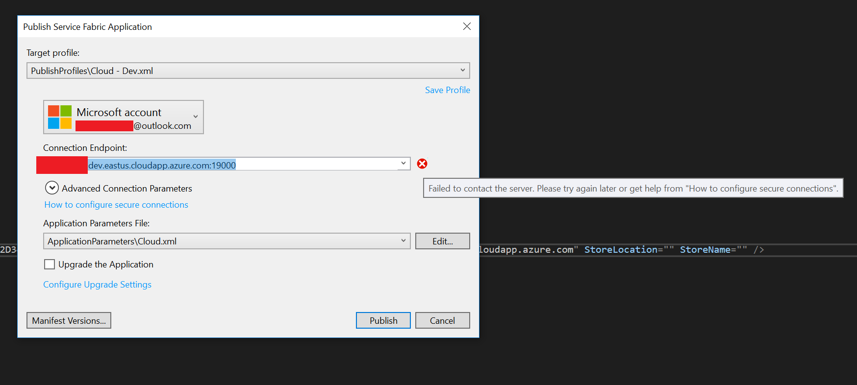 Cannot publish or connect to secured SF cluster from VS · Issue #1155 · microsoft/service-fabric ...