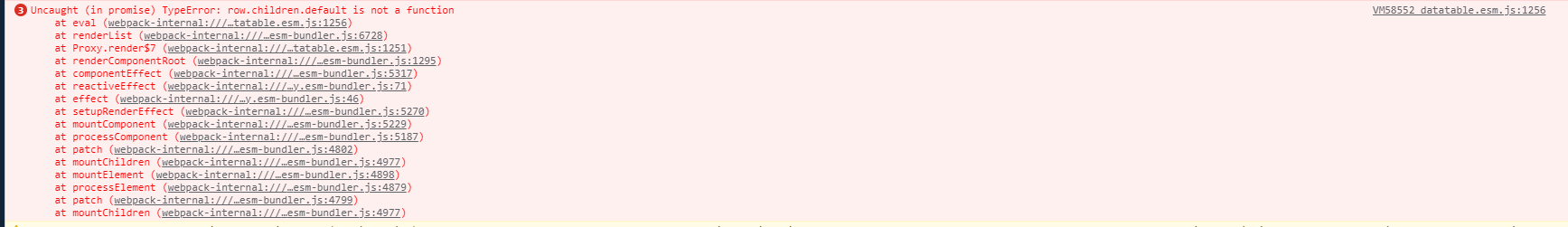 DataTable: ColumnGroup error row.children.default is not a function ...