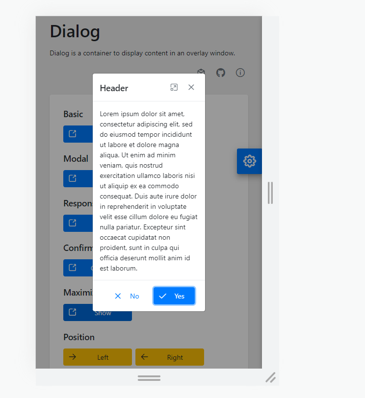Dialog and OverlayPanel: Mobile adaptation · Issue #1855 · primefaces/primevue · GitHub