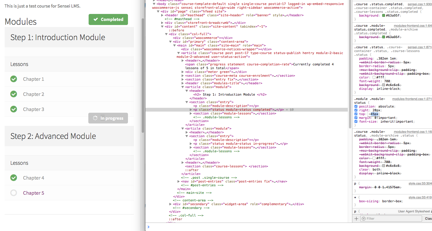 Module status label overlaps module title · Issue #1330 · Automattic/sensei · GitHub