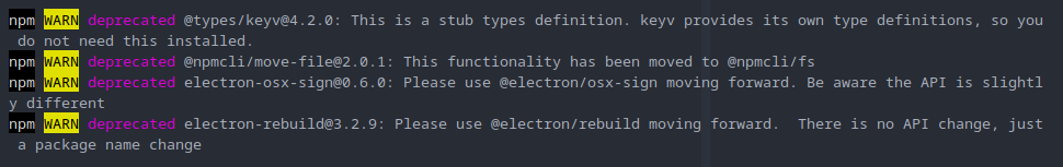 Deprecation warnings · Issue #7250 · electron-userland/electron-builder · GitHub