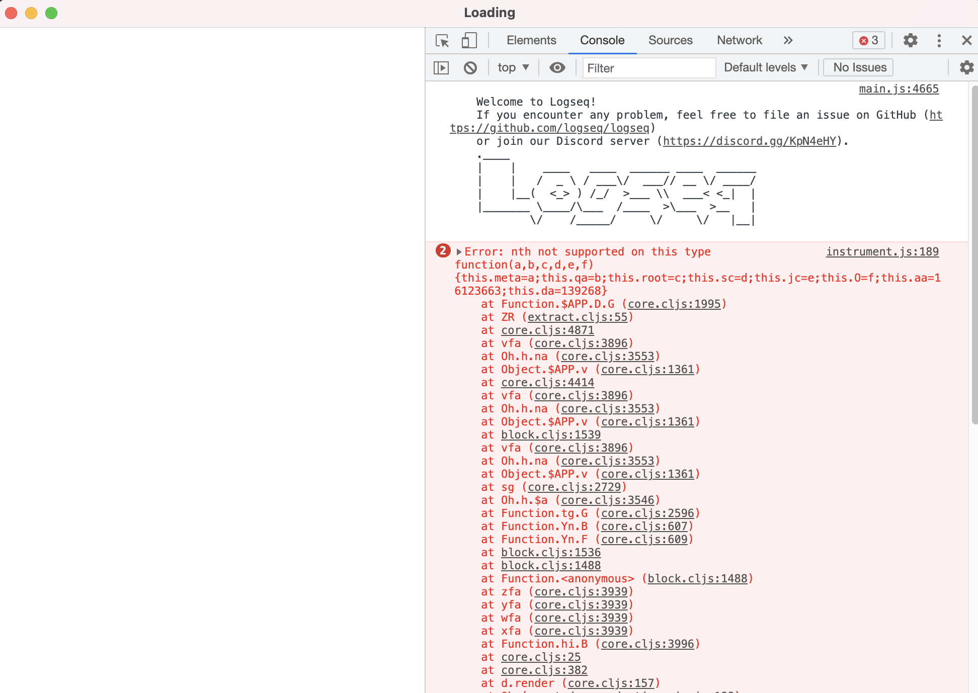 Empty loading screen on app launch · Issue #2162 · logseq/logseq · GitHub