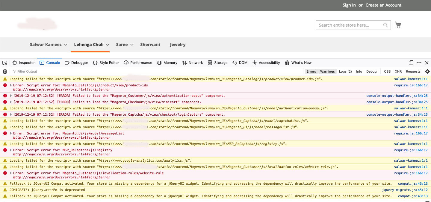 Script errors in console · Issue #26132 · magento/magento2 · GitHub