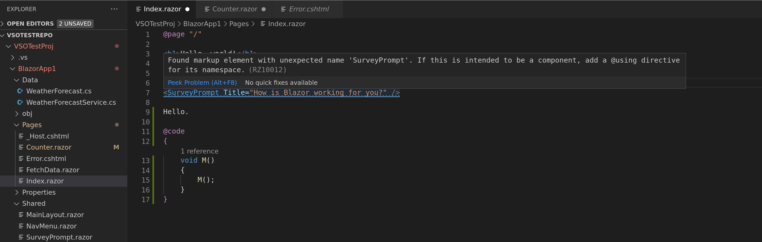 [Linux] Components unrecognized, can't rename · Issue #5021 · dotnet/razor-tooling · GitHub
