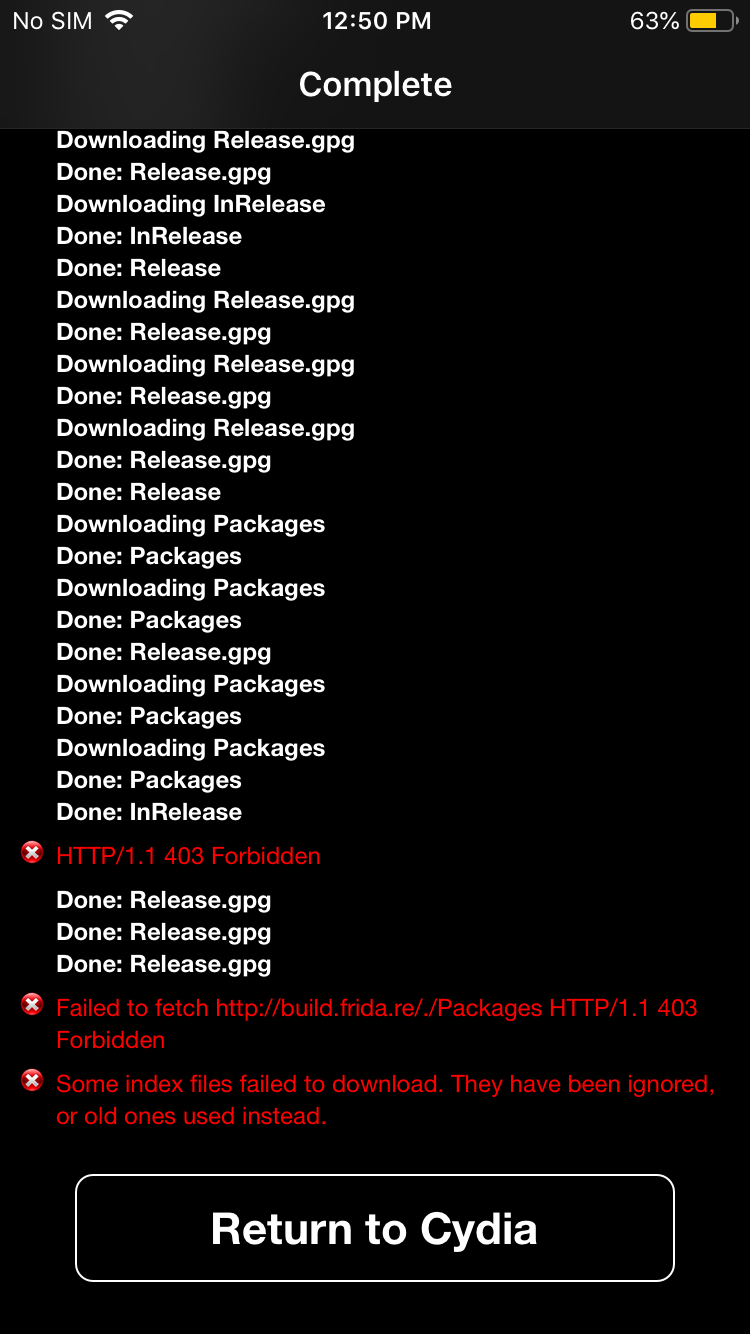 frida cydia source errror while updating or adding · Issue #1095 · frida/frida · GitHub