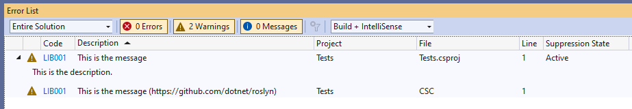 Source generator warning duplication and missing link and description · Issue #69826 · dotnet ...