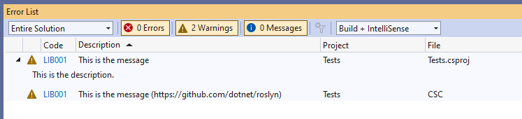 Source generator warning duplication and missing link and description · Issue #69826 · dotnet ...
