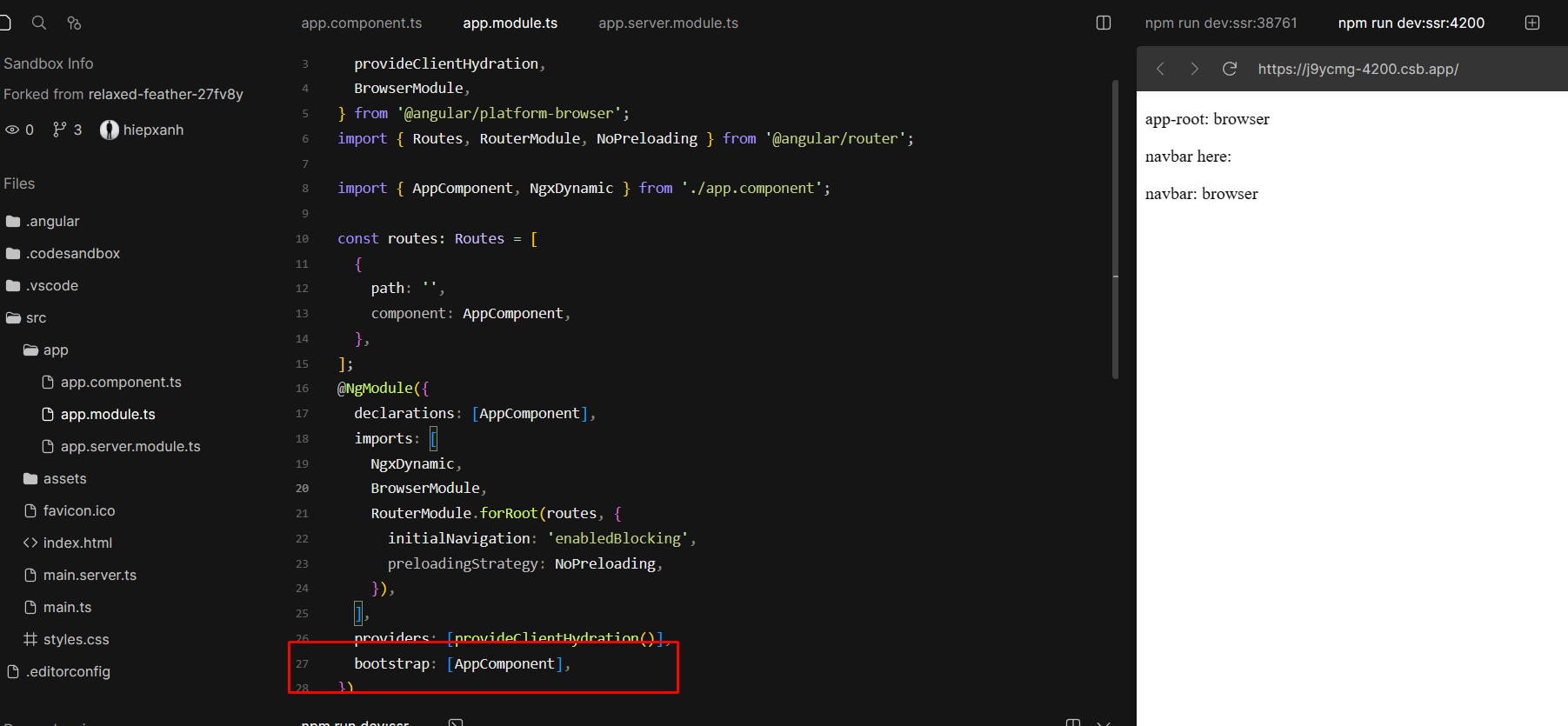 Dynamic Components Aren T Hydrated When Appmodule Bootstrap
