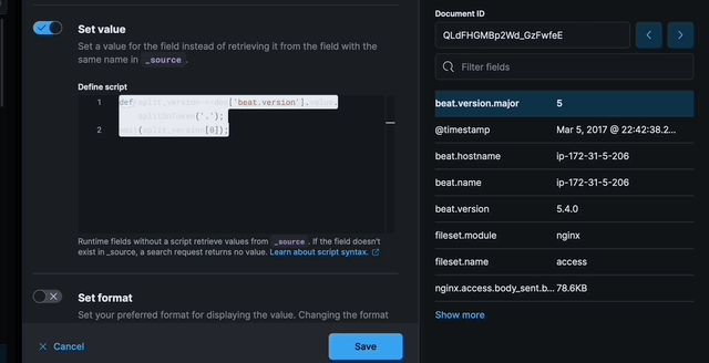 [Discover] Can't clear out painless script for runtime field · Issue #151215 · elastic/kibana ...