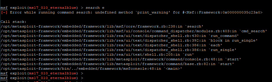 Error while running command search: undefined method `print_warning' for # · Issue #8645 ...