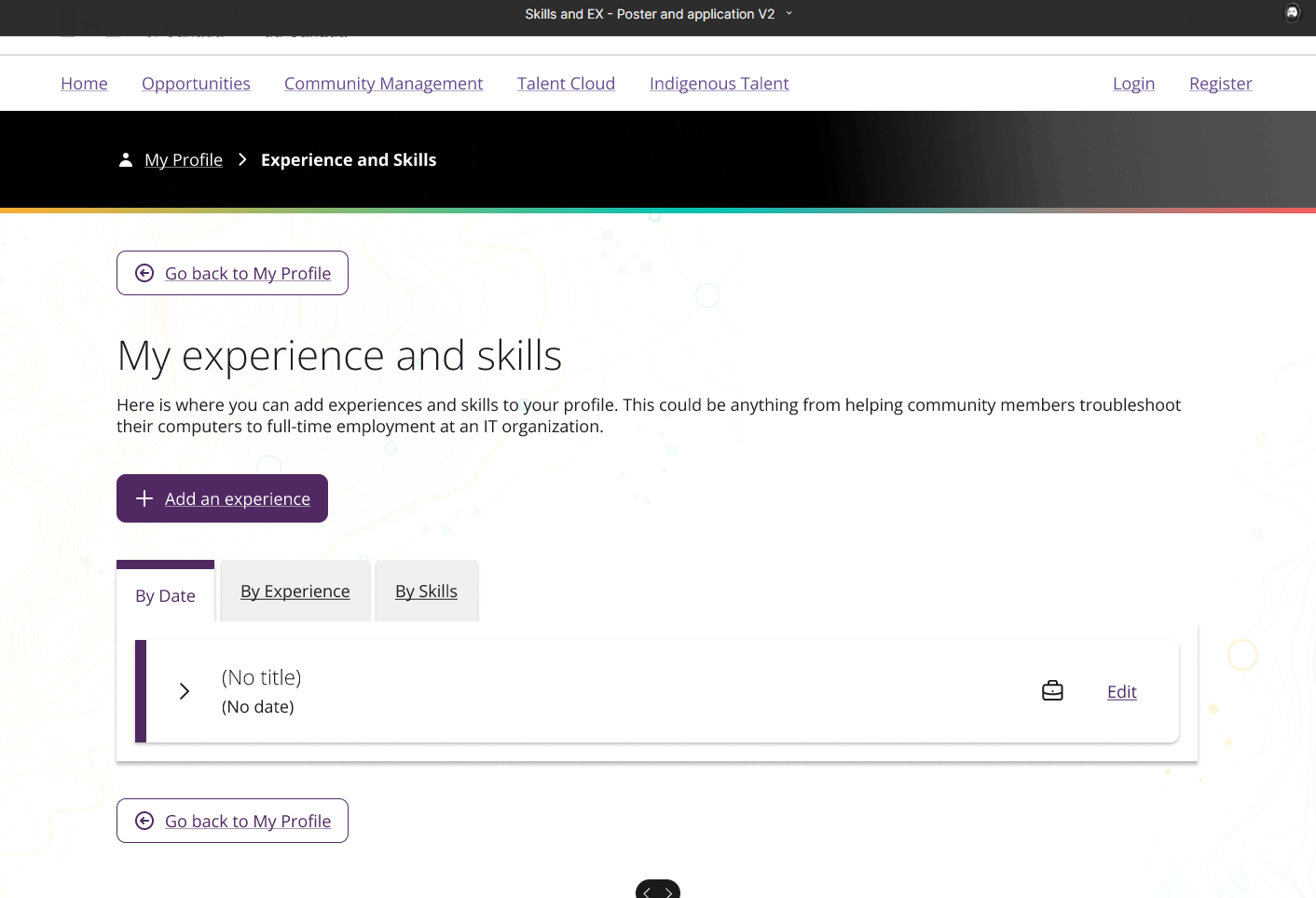 Replace Add Experience Buttons With One Button Modal · Issue 4389 · Gctc Ntgcgc Digital