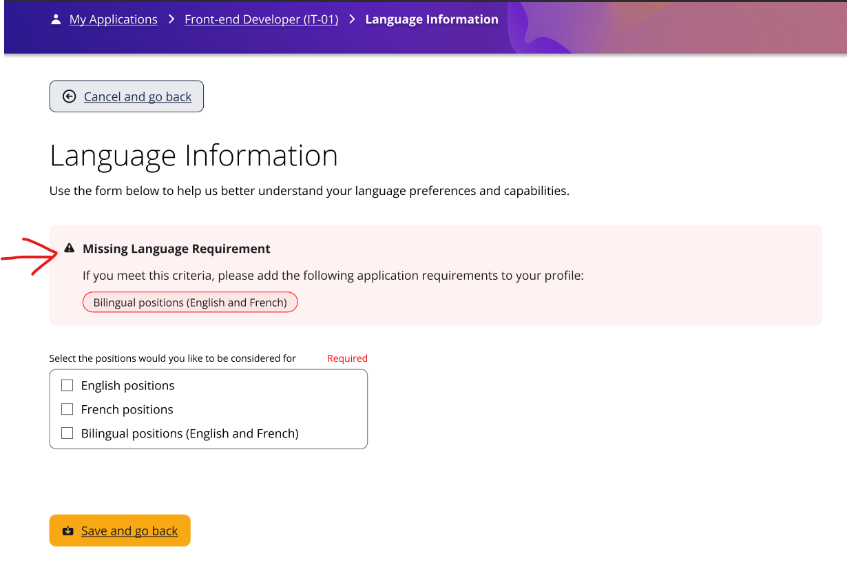 Add language validation to application (Interim) · Issue #4760 · GCTC ...