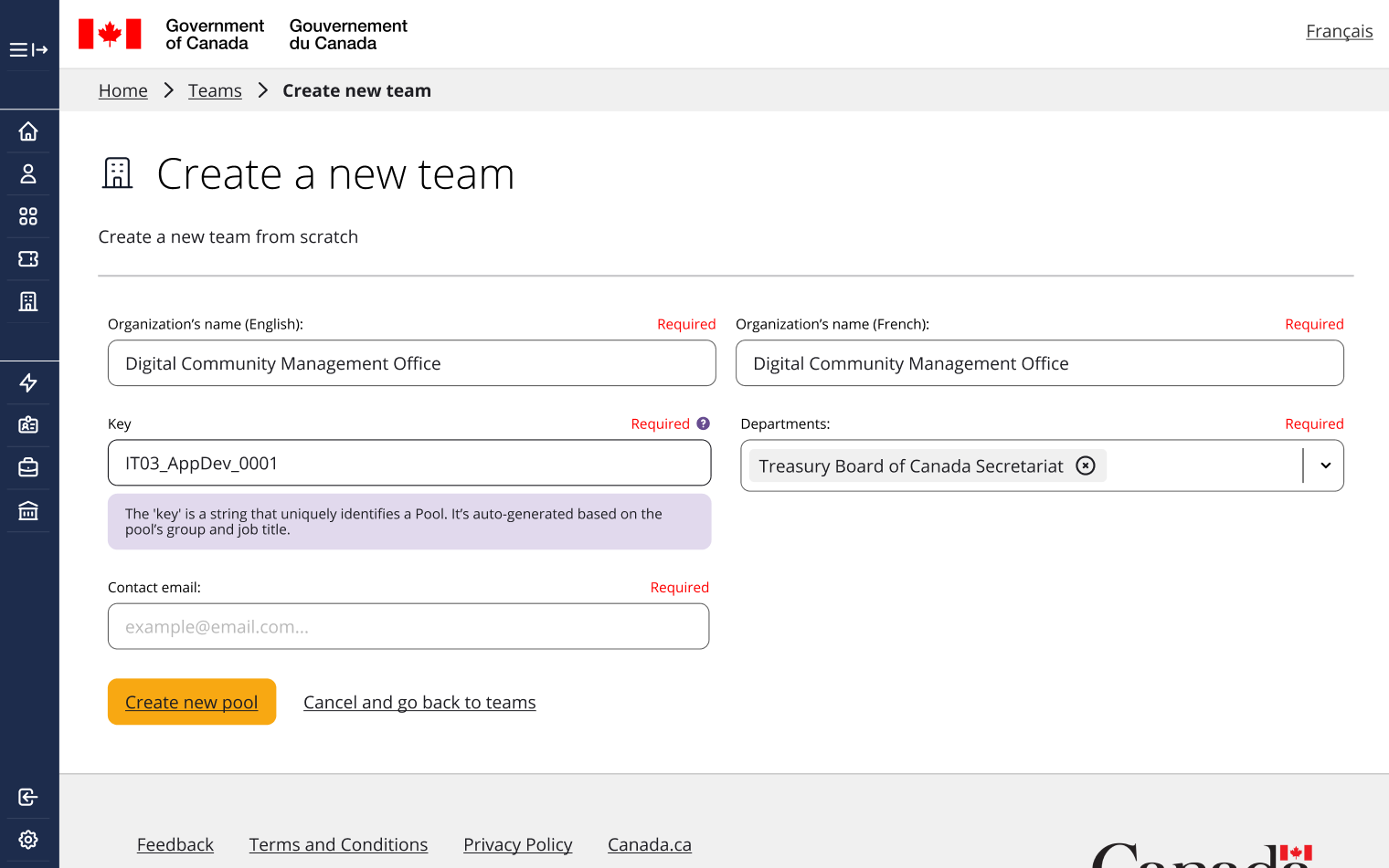 (Admin) Create new team · Issue #5497 · GCTC-NTGC/gc-digital-talent · GitHub