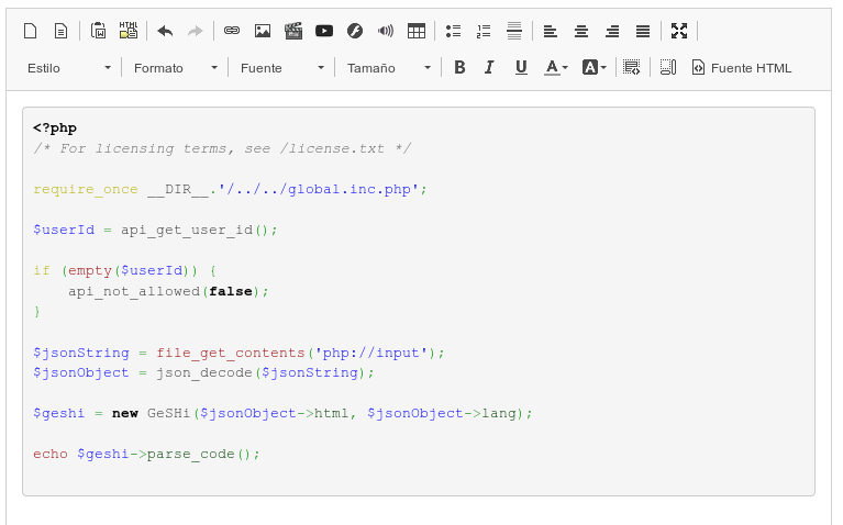Add GeSHi to ckeditor (at least for learning path editor) · Issue #2794 · chamilo/chamilo-lms ...