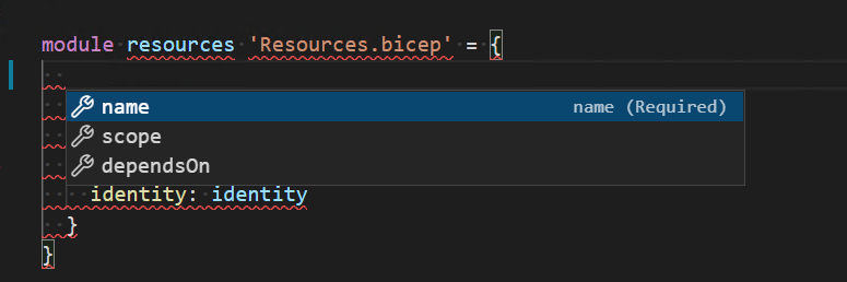 Required properties should appear first in completion list · Issue #4561 · Azure/bicep · GitHub