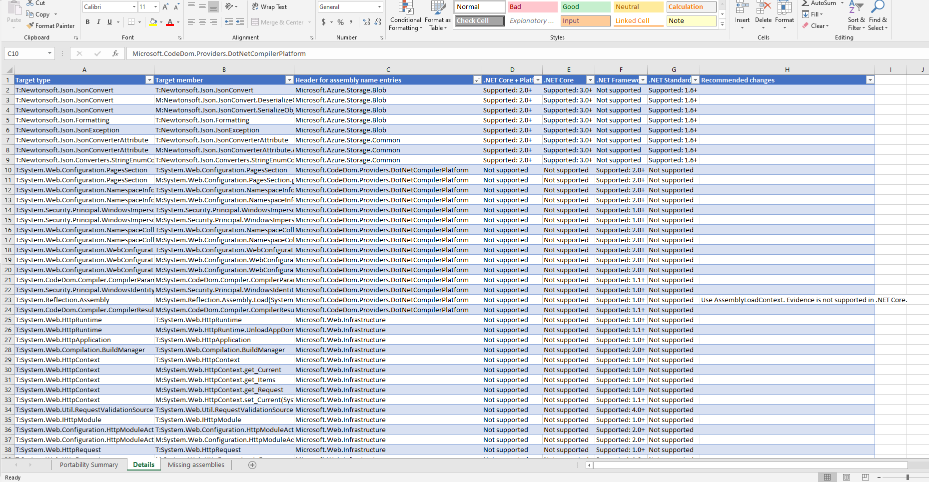 Excel File Has Header For Assembly Name Entries Header Instead Of Assembly · Issue 728