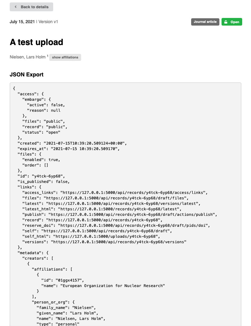 Json Export Should Not Use Ui Json Serialised · Issue 953 · Inveniosoftwareinvenio App Rdm