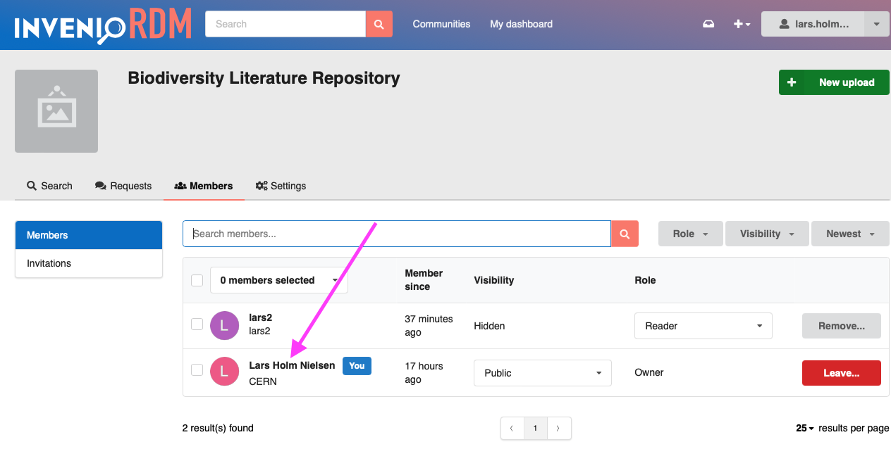 Backend: Update profile should update members · Issue #584 · inveniosoftware/invenio-communities ...