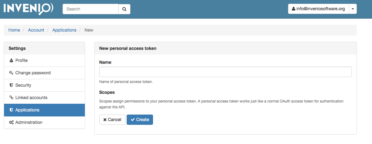ui: if no scopes exists, don't display "scopes" in new token · Issue #121 · inveniosoftware ...