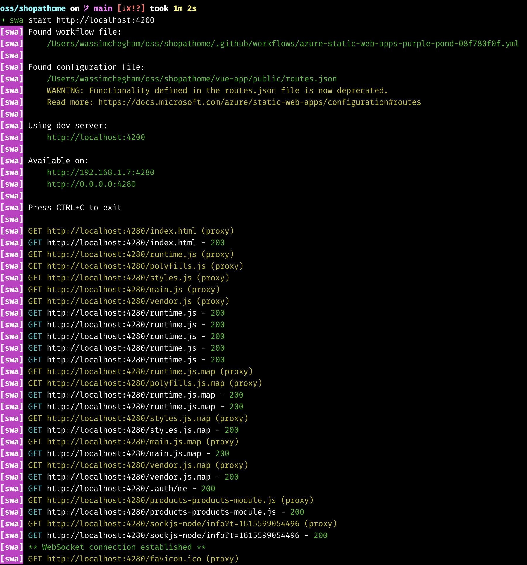 Consolidate logging information to the console. · Issue #111 · Azure/static-web-apps-cli · GitHub