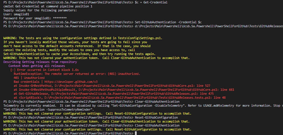 Loop Between Reset Githubconfiguration And Clear Githubauthentication · Issue 124 · Microsoft