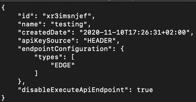 Support API Gateway setting to disable the default REST API endpoint (disableExecuteApiEndpoint ...