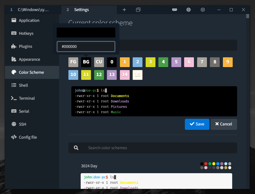 Background color is stuck as blue no matter what my color scheme has set · Issue #2555 · Eugeny ...