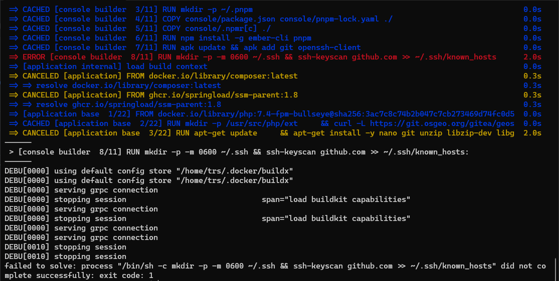 docker compose shows "failed to solve: process" error · Issue #150 · fleetbase/fleetbase · GitHub