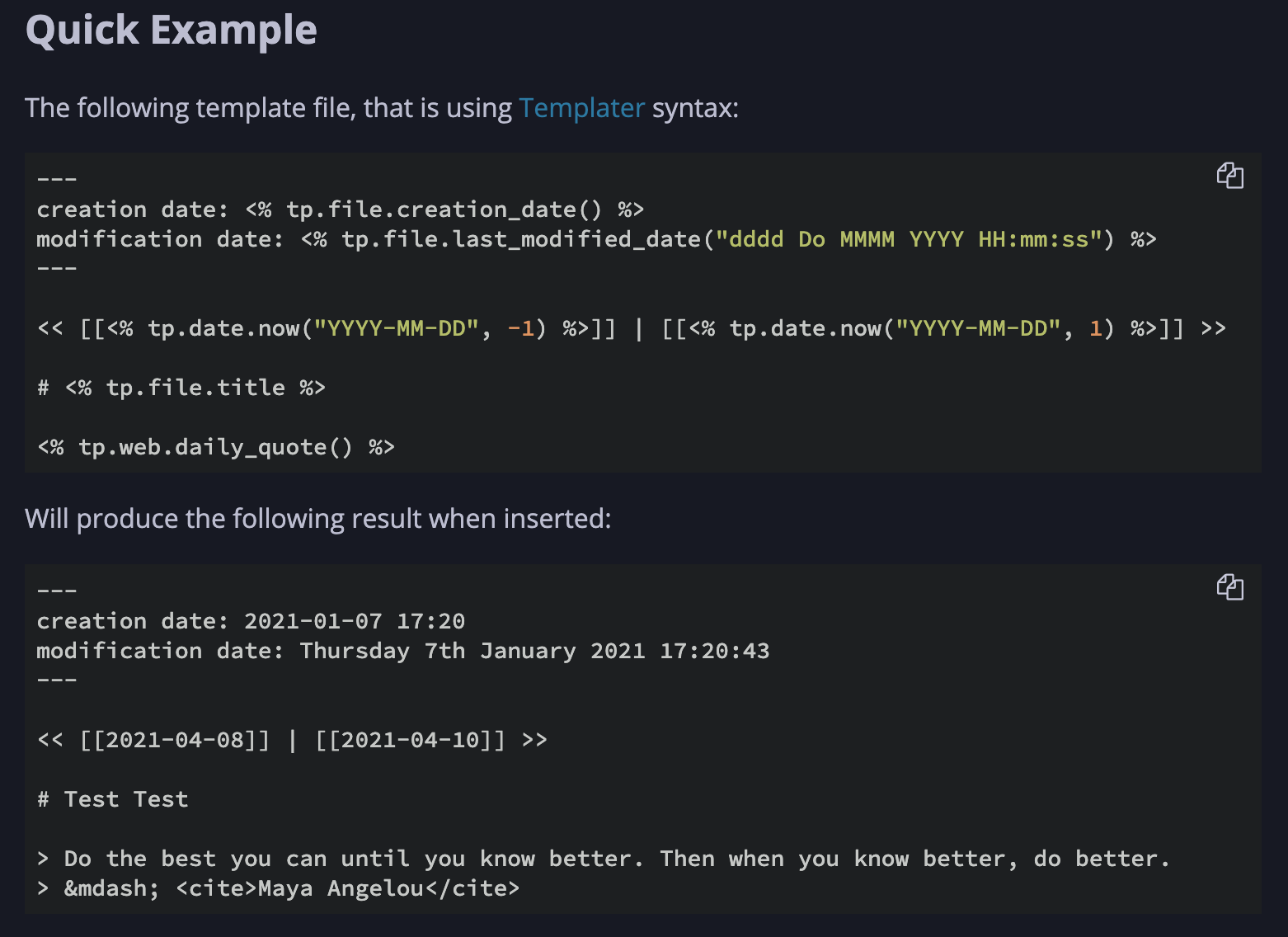 Cannot get Templater variables to work · Issue #572 · SilentVoid13/Templater · GitHub