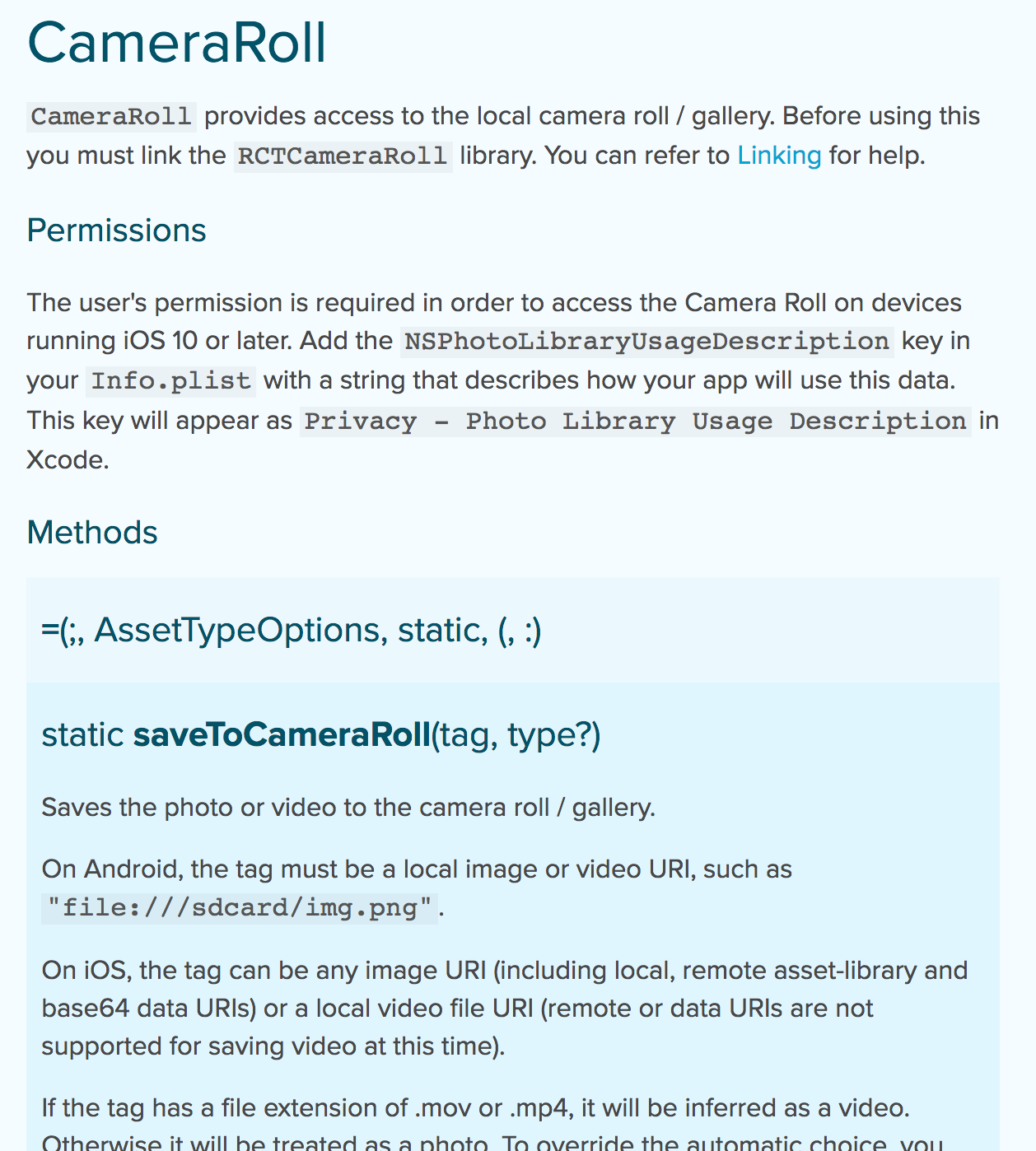 Incorrect method `AssetTypeOptions` in CameraRoll docs · Issue #16610 · facebook/react-native ...