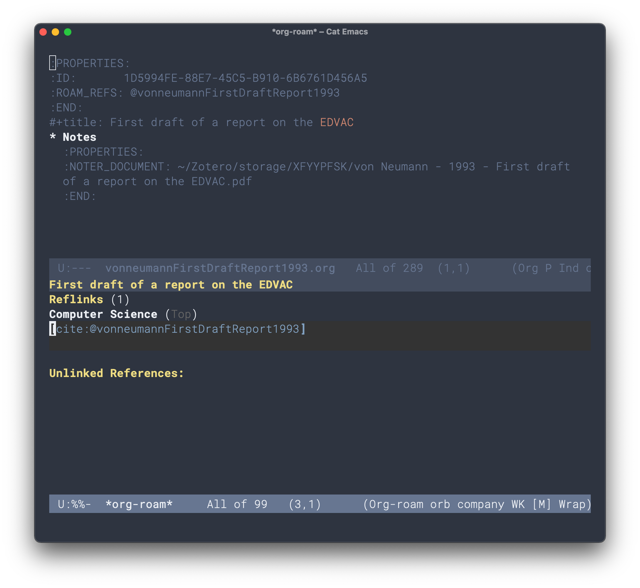 org-cite links do not appear in roam buffer · Issue #1851 · org-roam/org-roam · GitHub