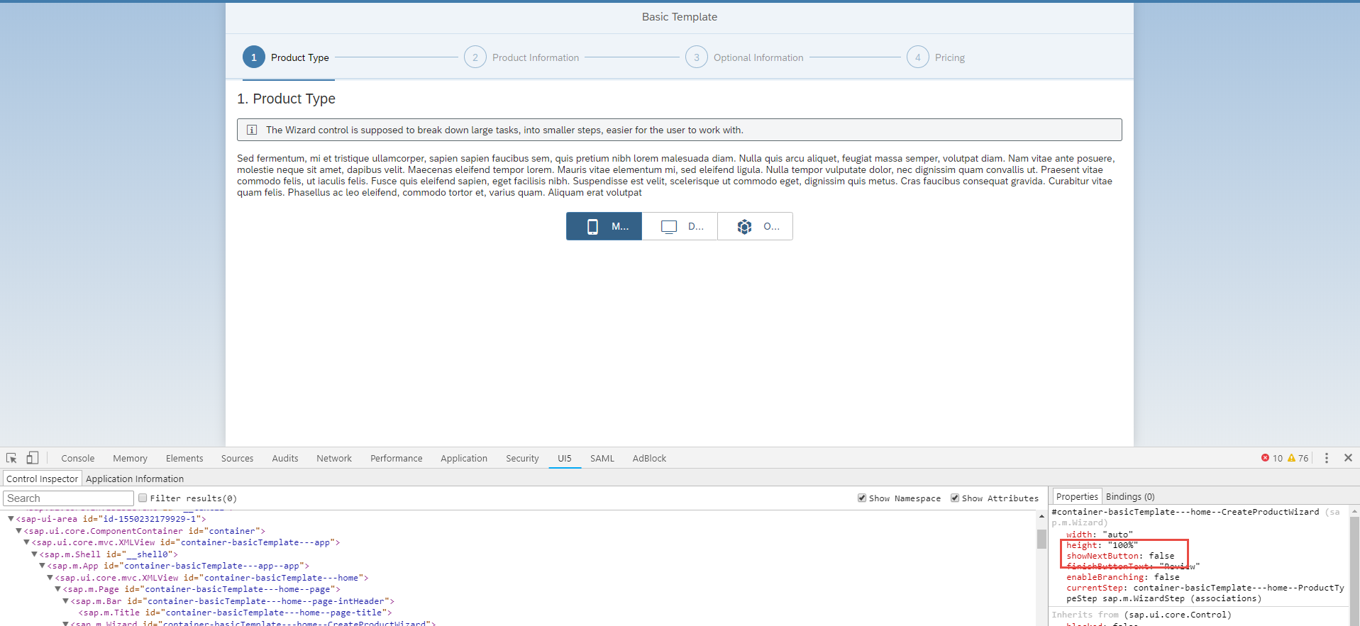 sap.m.Wizard ignoring showNextButton property · Issue #2421 · UI5/openui5 · GitHub
