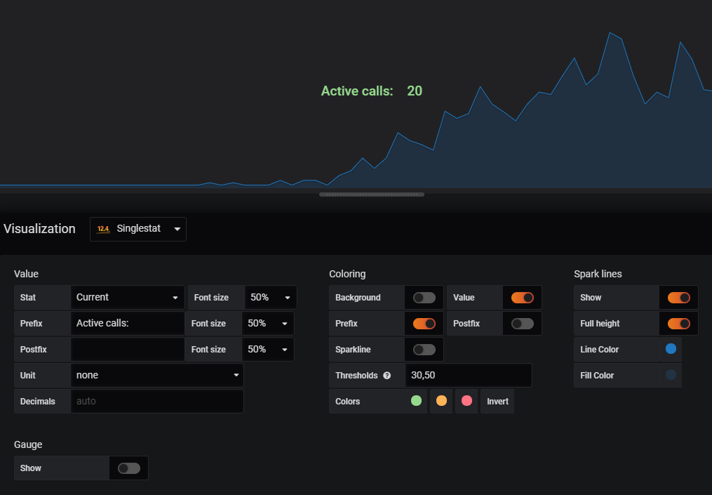 FR: Sparkline threshold coloring for Singlestat · Issue #17372 · grafana/grafana · GitHub