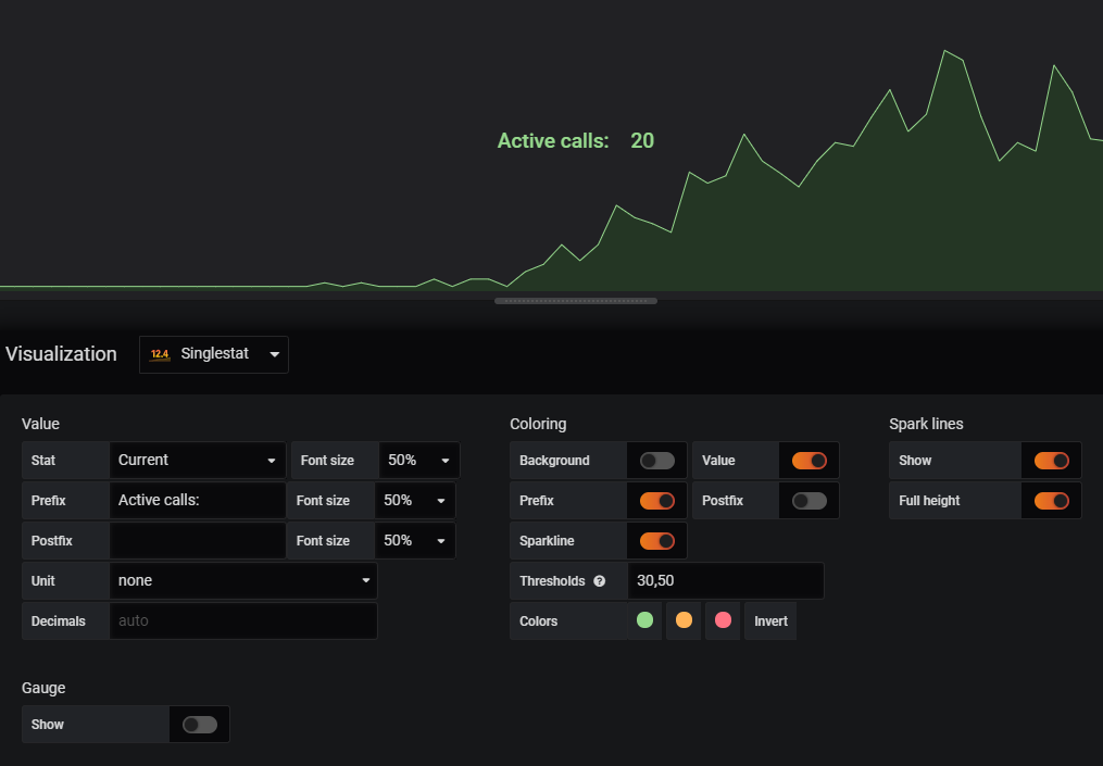 FR: Sparkline threshold coloring for Singlestat · Issue #17372 · grafana/grafana · GitHub